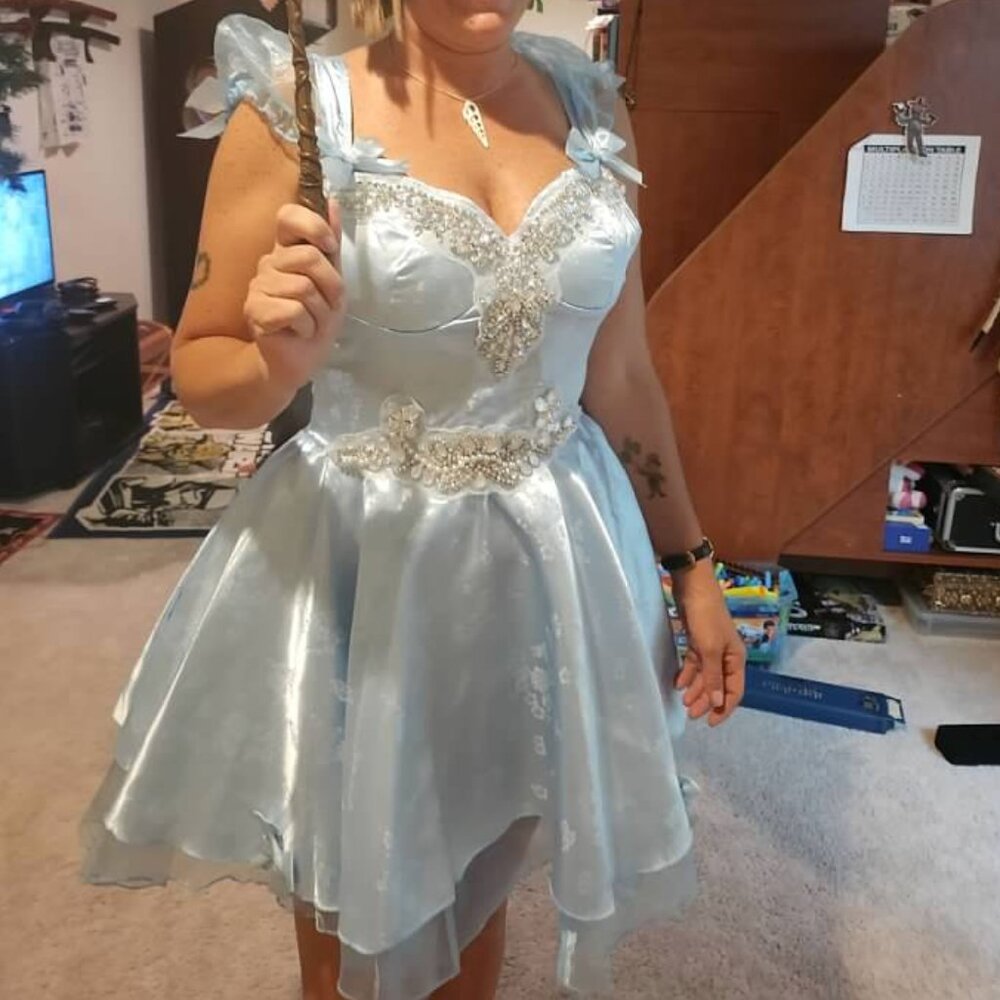 Cinderella Costume Dress Princess Prom Rhinestone det… - Gem